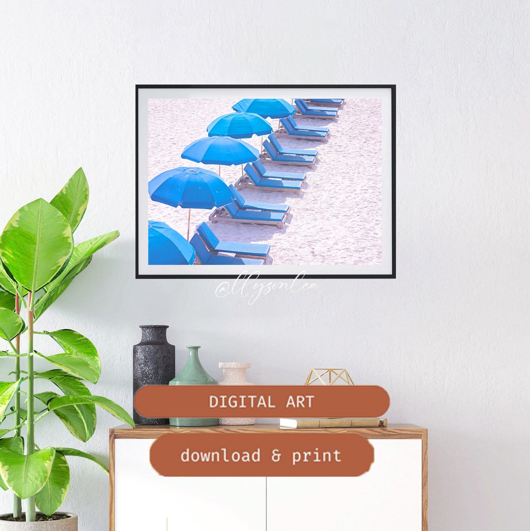 Colorful Beach Chairs Printable Art - Etsy