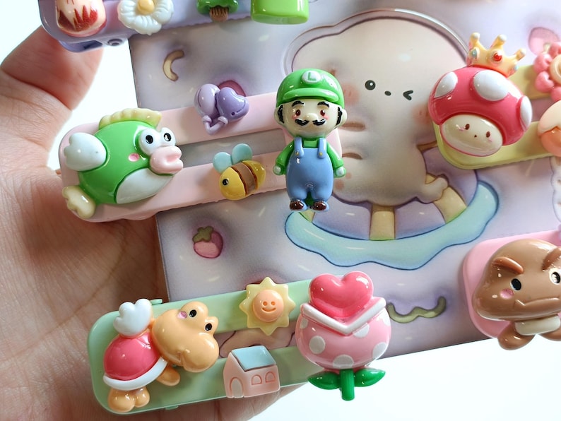 Super Mario Hair Clips, Rotating Game Barrettes, Hair Clip, Hair Slides ...