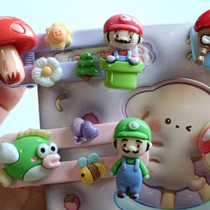 Super Mario Hair Clips, Rotating Game Barrettes, Hair Clip, Hair Slides ...