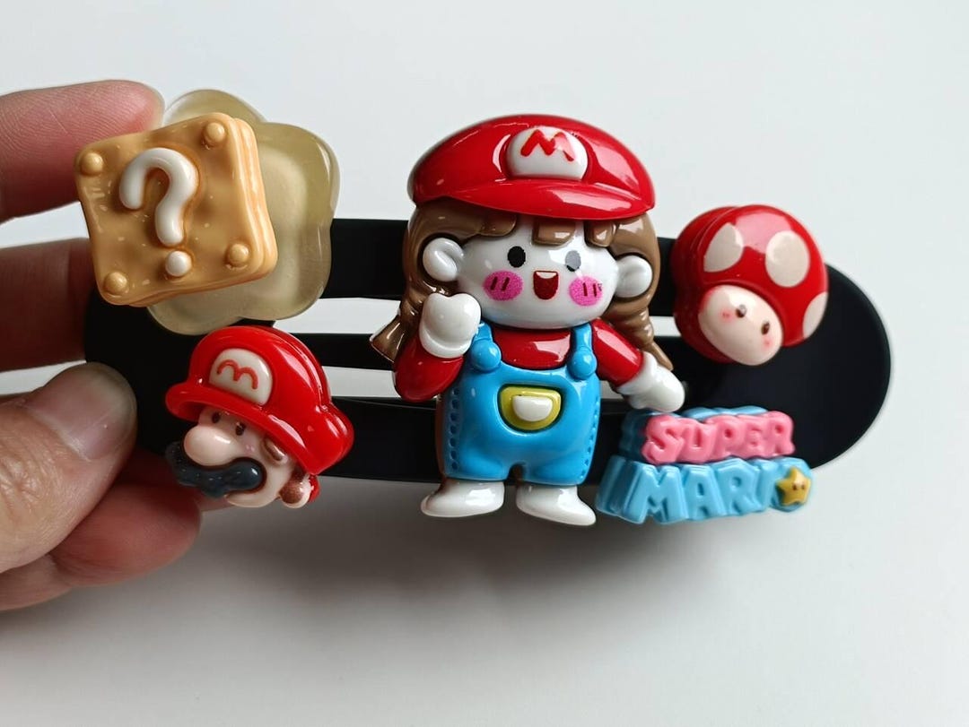 Super Mario Girl Hair Clip: Rotating Cartoon Barrettes - Etsy