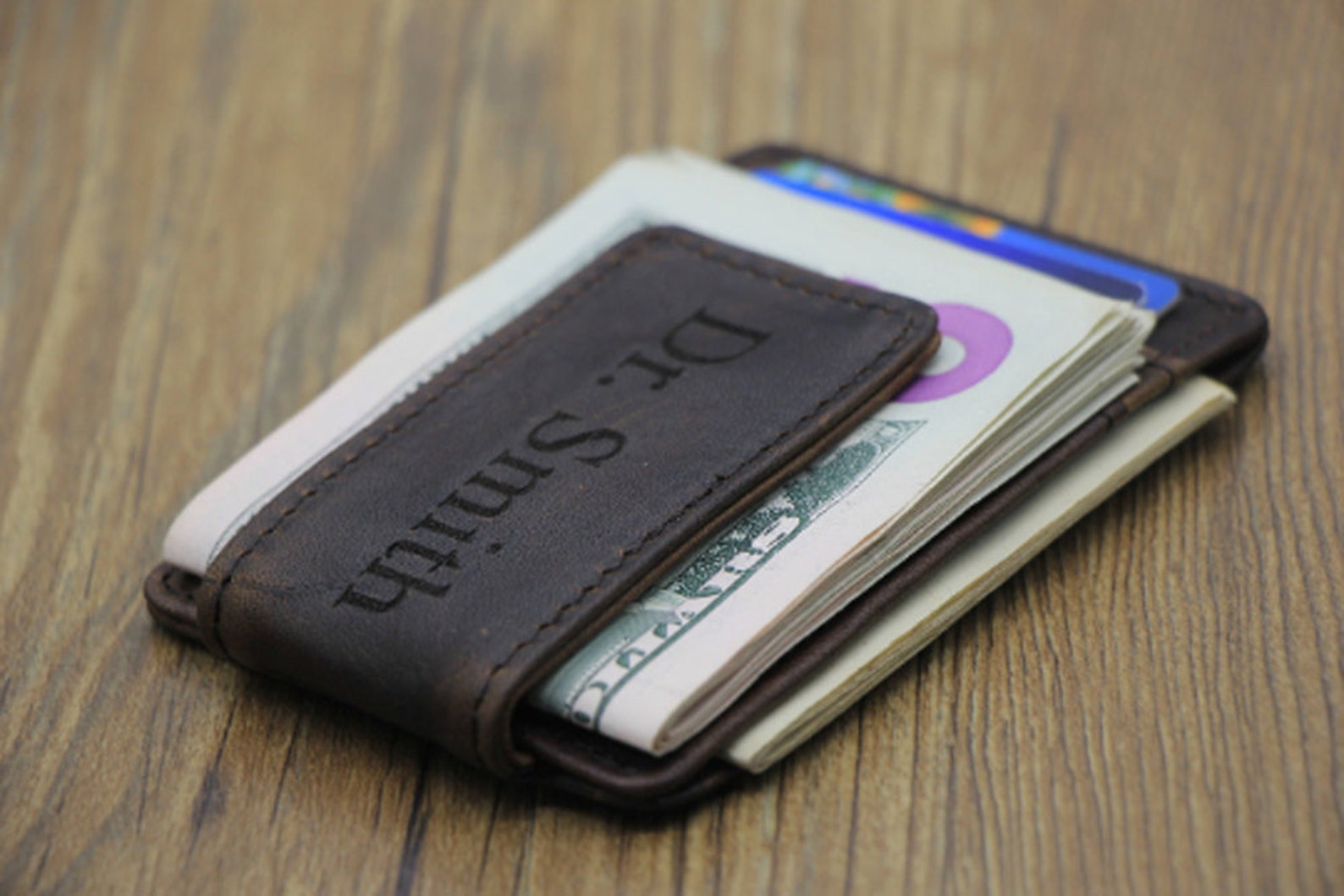 Wallets Mens Money Clip Leather Money Clip Wallet Engraved - Etsy