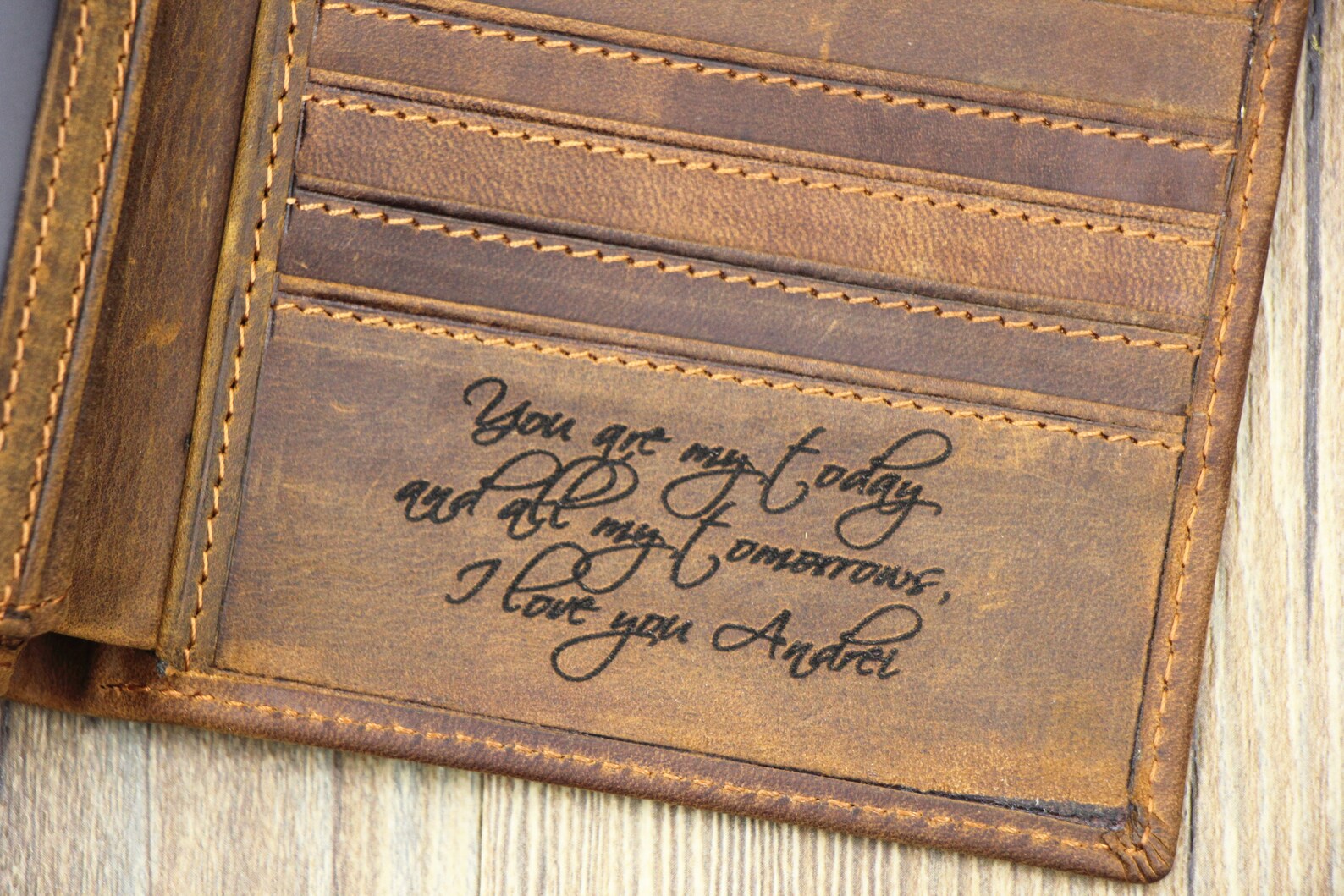 Customize Wallet Kid Drawing Wallet Dad Wallet Engraved | Etsy