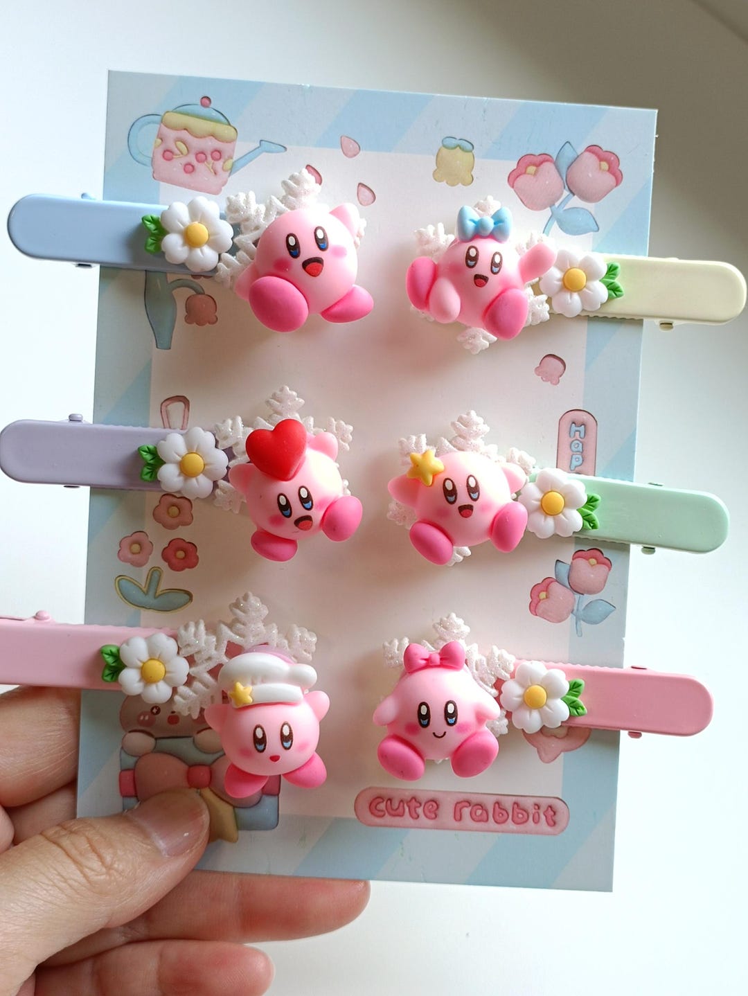 Kirby Fairy Stick Cartoon Hair Clips, Rotating Barrettlipes, Rotating ...