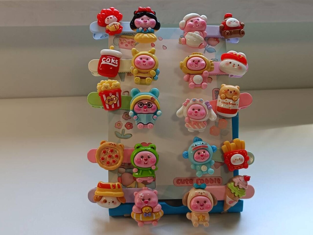 Fast Food Loopy Hair Clips, Rotating Carton Barrettlipes, Hair Clip ...