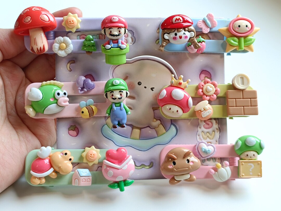 Super Mario Hair Clips, Rotating Game Barrettes, Hair Clip, Hair Slides ...