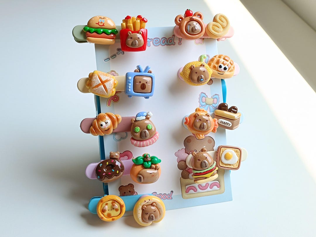 Kapibala Cute Hairpin, Carton Barrettes, Hair Clip, Rotating Clip, Food ...