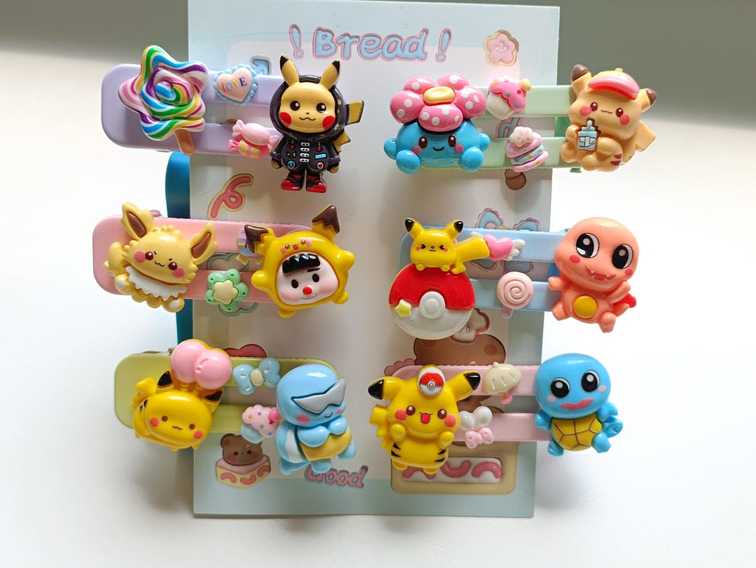 Rotating Pikachu Hair Clips, Cute Barrettes, Hair Clip, Hair Slides ...