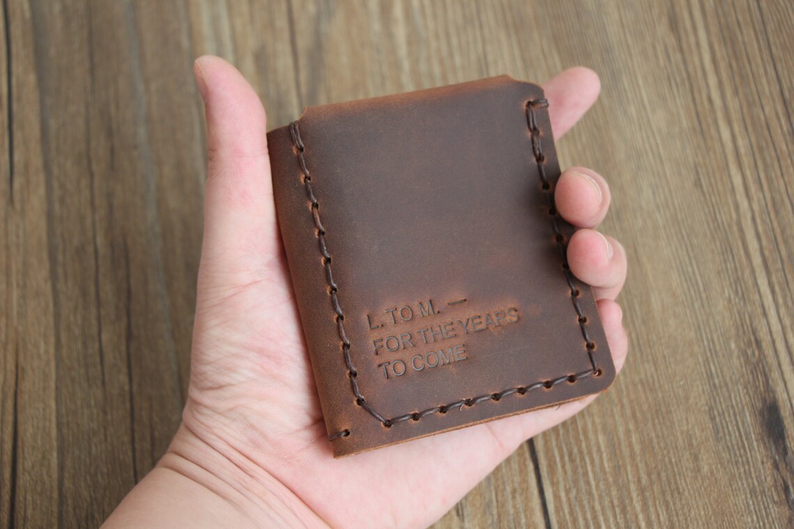 Leather Wallet Walter Mitty Wallet Trifold Wallet Wedding - Etsy