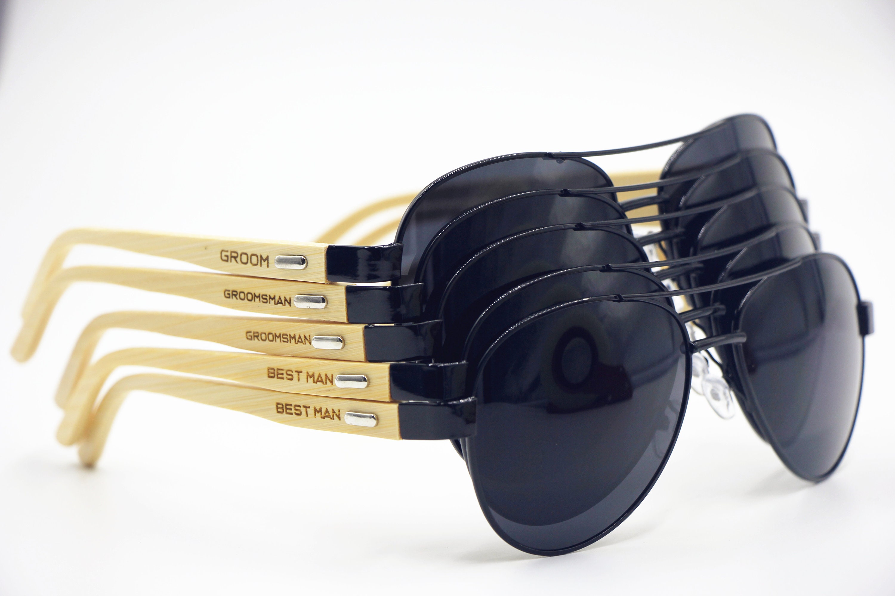 Personalized Wood Sunglasses and Case Engraved Groomsmen | Etsy