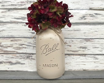 MASON JAR Decor Distressed Ball Pint Jars Painted Reclaimed | Etsy