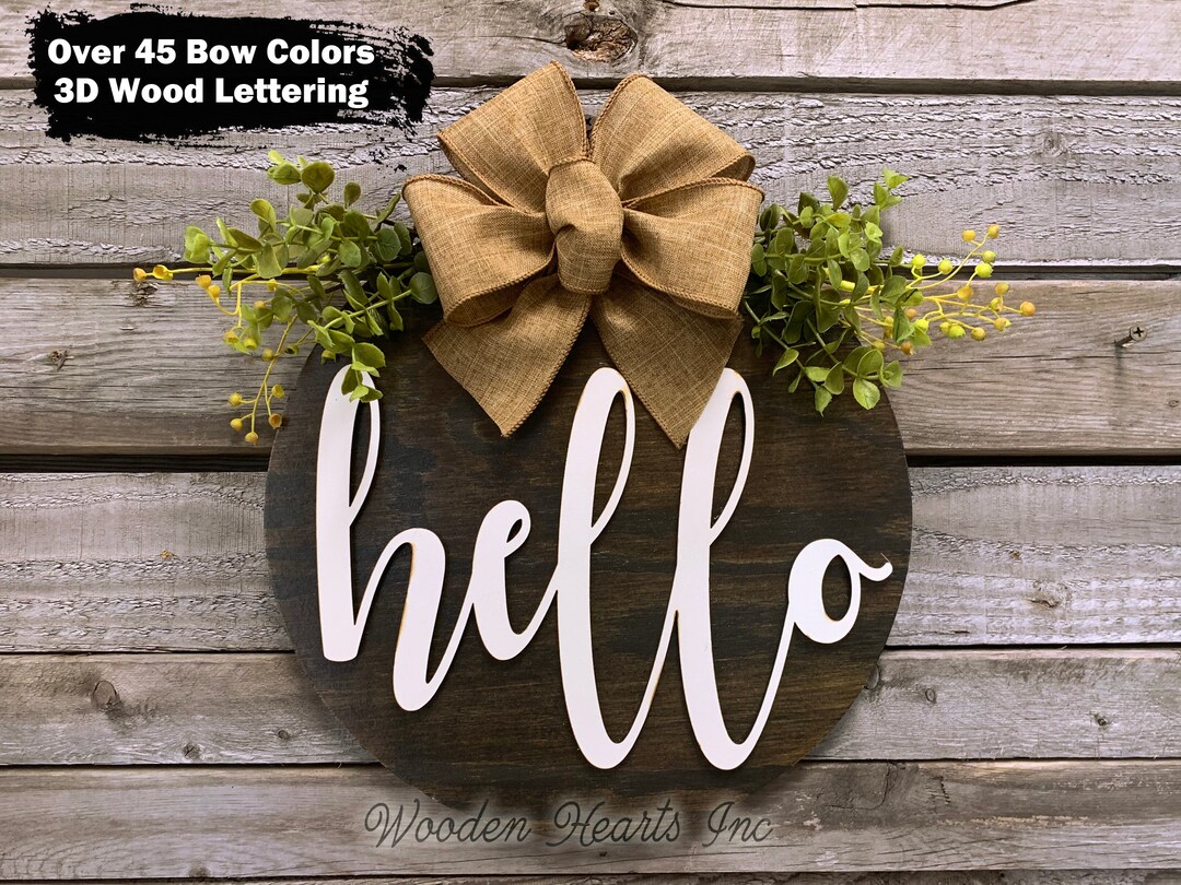 Hello Round Wood Sign, 3D Lettering, Housewarming Gift - Etsy