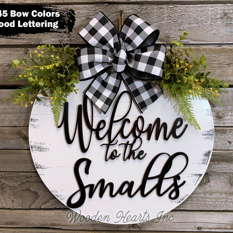 Round Welcome Signs for Front Door - Etsy