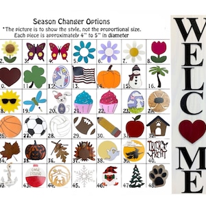 Interchangeable O Welcome Sign, 31" Vertical Porch Sign, Front Door ...