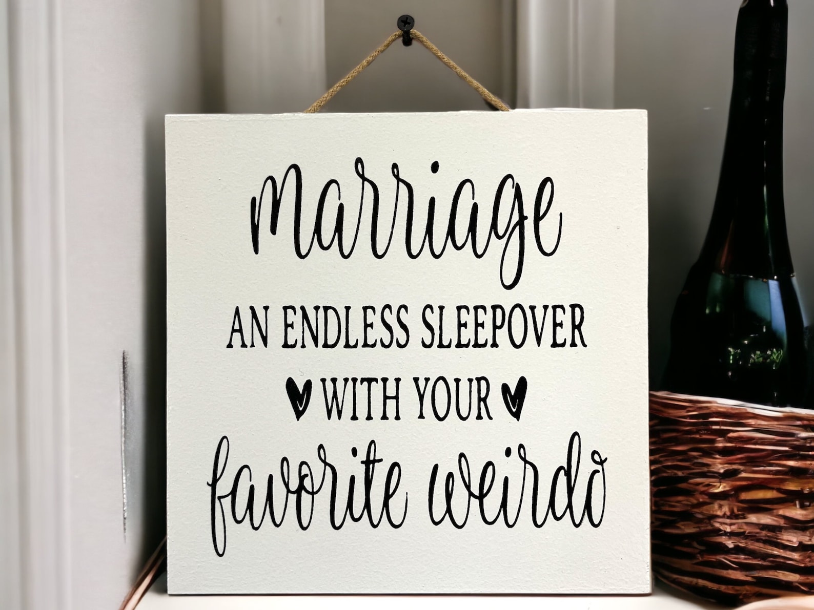 Funny Marriage Wood Sign: Endless Sleepover, Weirdo Decor - Etsy