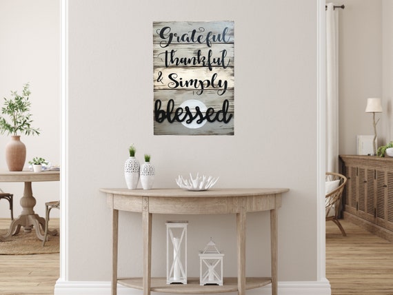 Grateful Thankful Blessed Farmhouse Decor Thankful Grateful Blessed