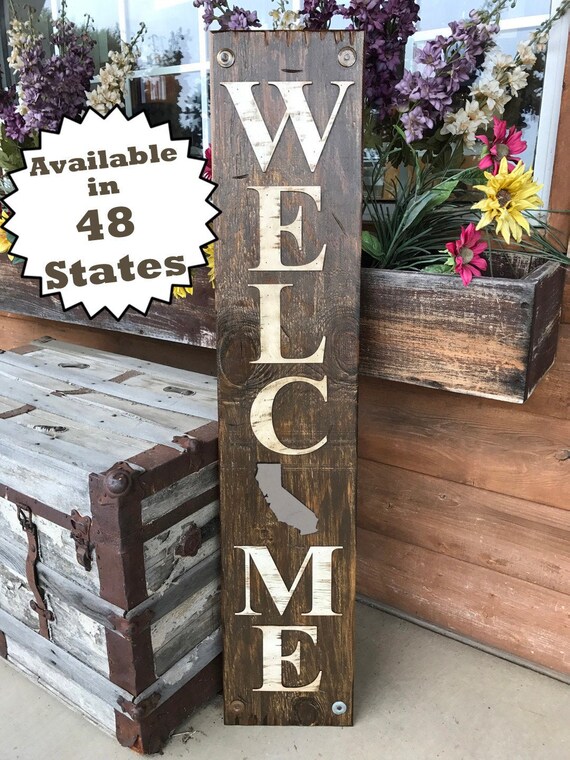 CALIFORNIA STATE Sign Vertical Indoor / Outdoor Farm Home | Etsy