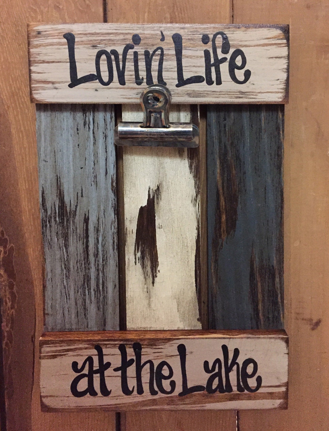 Lake PICTURE FRAME Photo SIGN Reclaimed Lovin Life at the Lake | Etsy