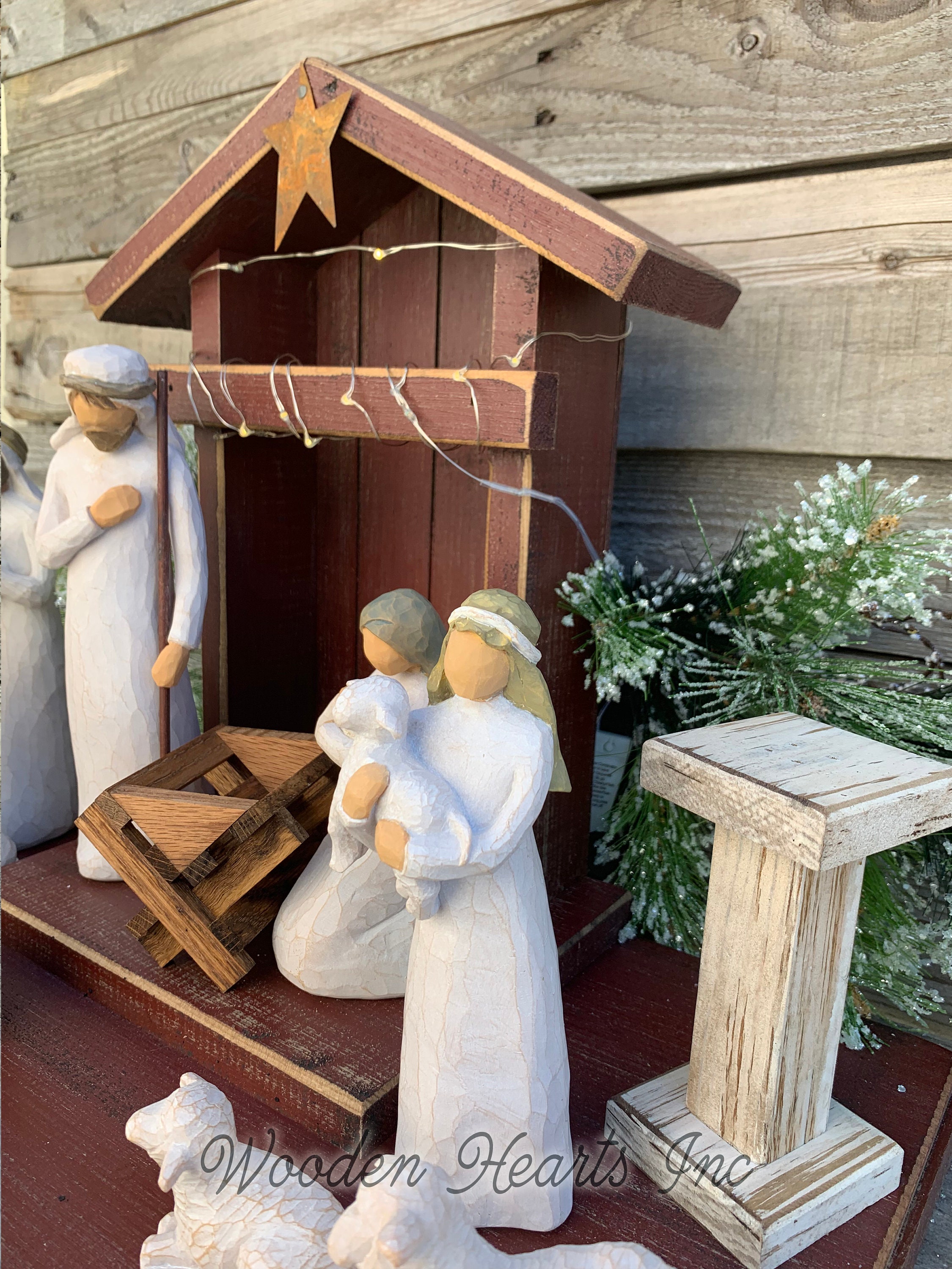 Nativity STABLE CRECHE for Willow Tree Angels *Lighted Nativity ...