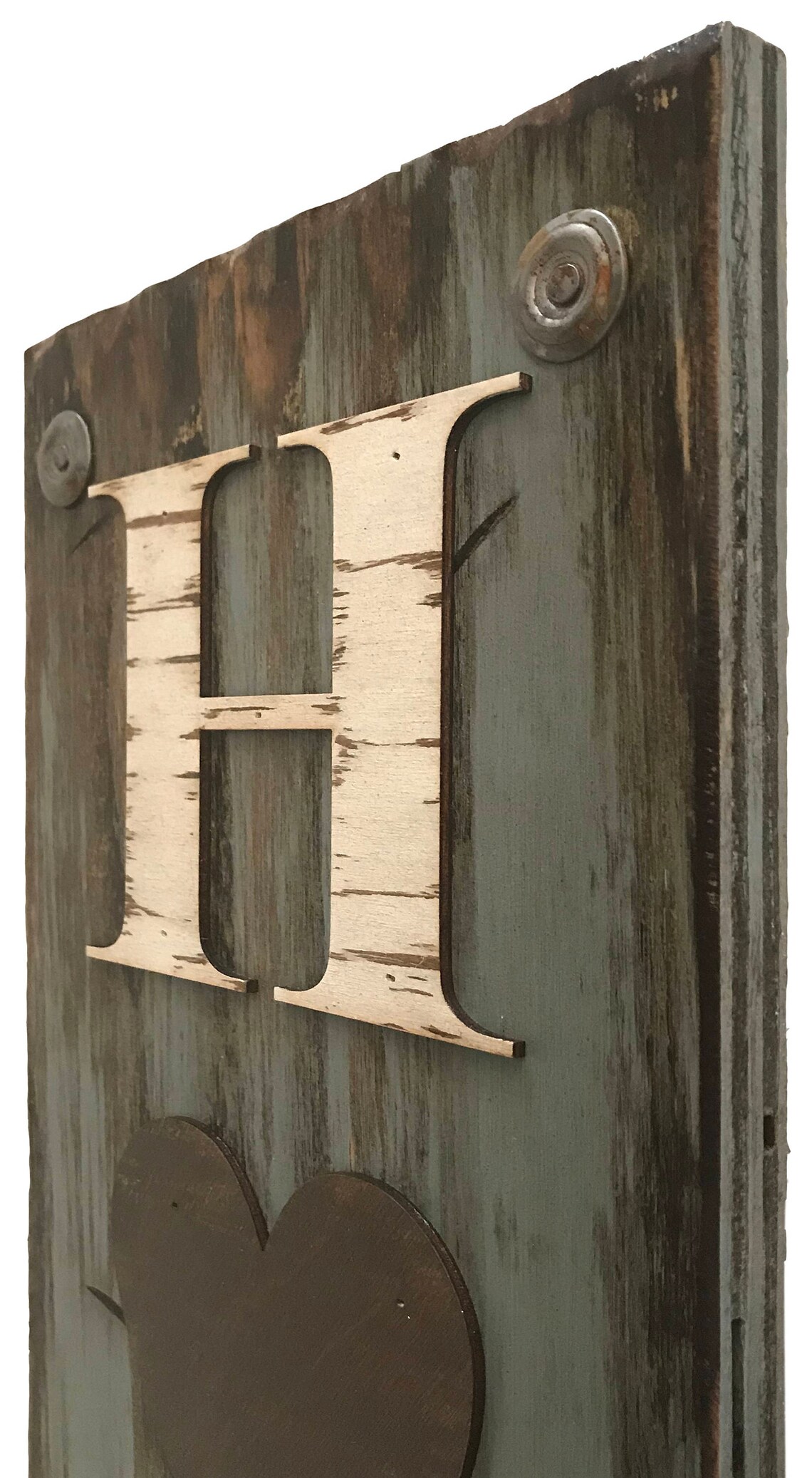 HOME With Heart Sign Vertical, Outdoor Exterior, Farmhouse Decor ...