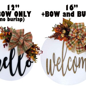 FALL Door Hanger Wreath, Welcome Sign, Hello Sign, Wood Round Wall Sign ...