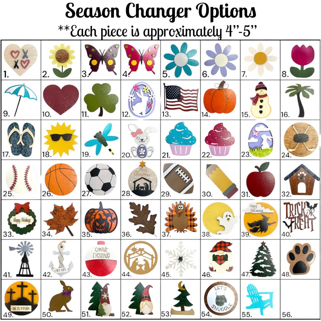 Interchangeable Wood Pieces for Welcome Sign – Seasonal Decorations - Etsy