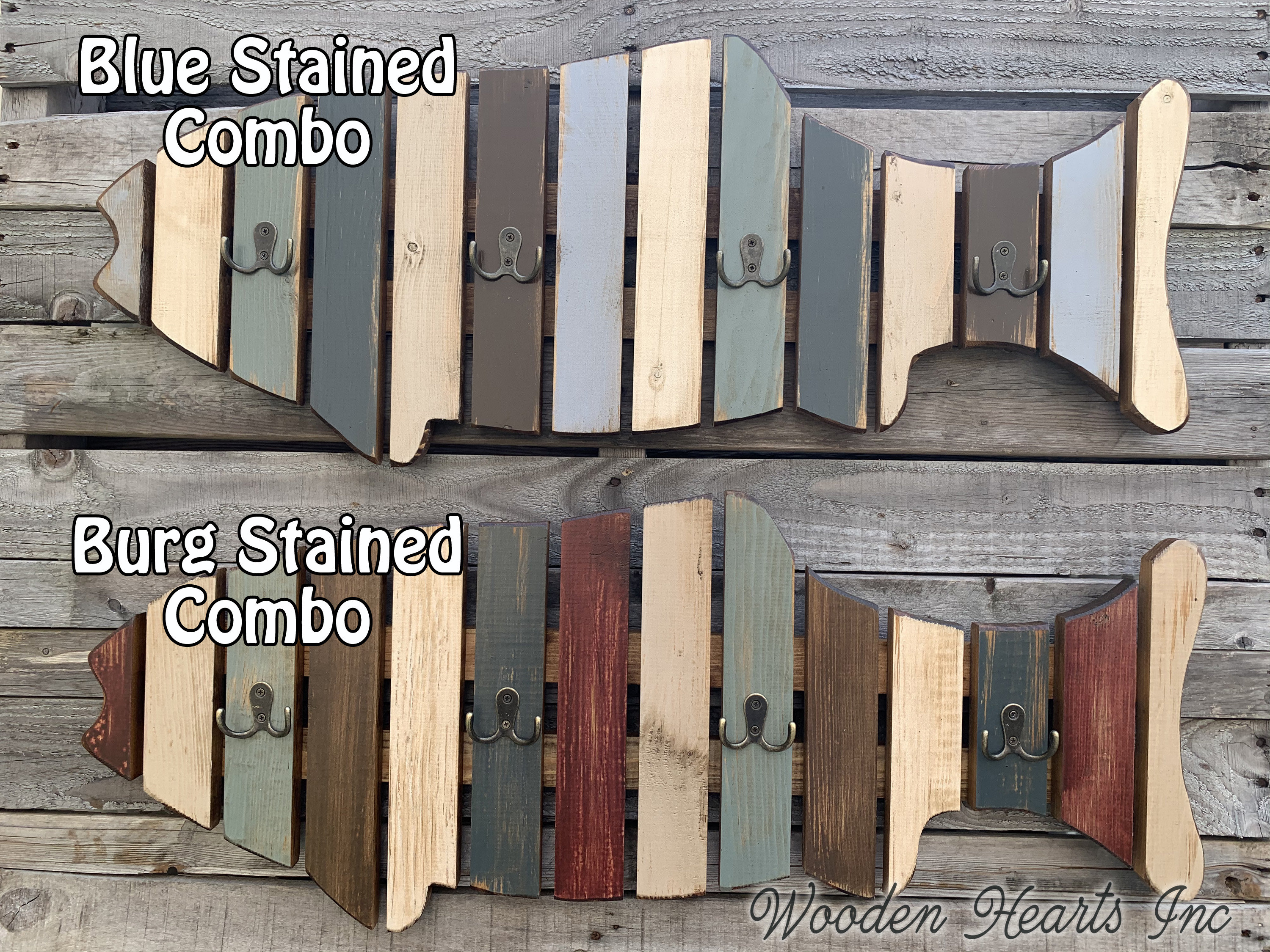 COAT RACK Wall FISH Shaped Reclaimed Wood Metal Towel Hooks - Etsy