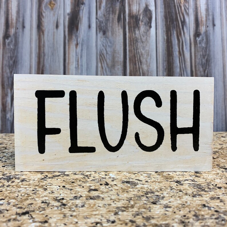 BATHROOM Sign BLOCK Brush Floss Wash Flush Save Water - Etsy