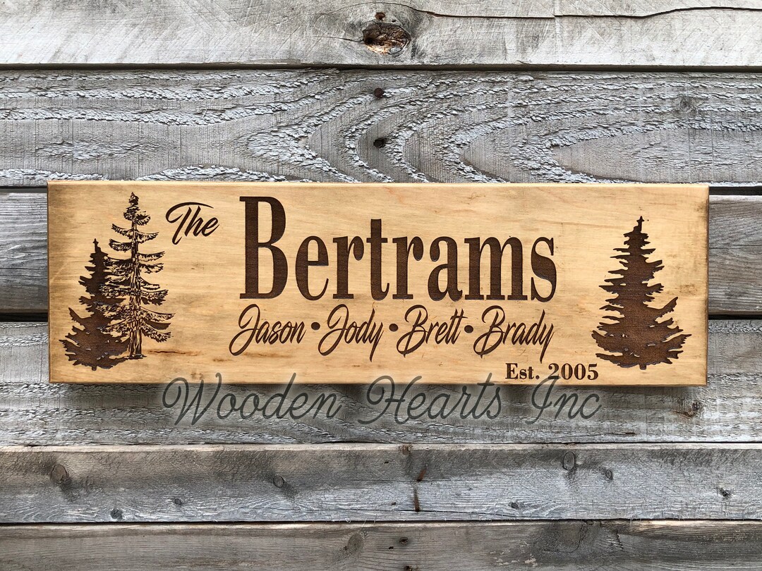 PERSONALIZED Engraved Family Name Sign Established Year Quality Maple ...