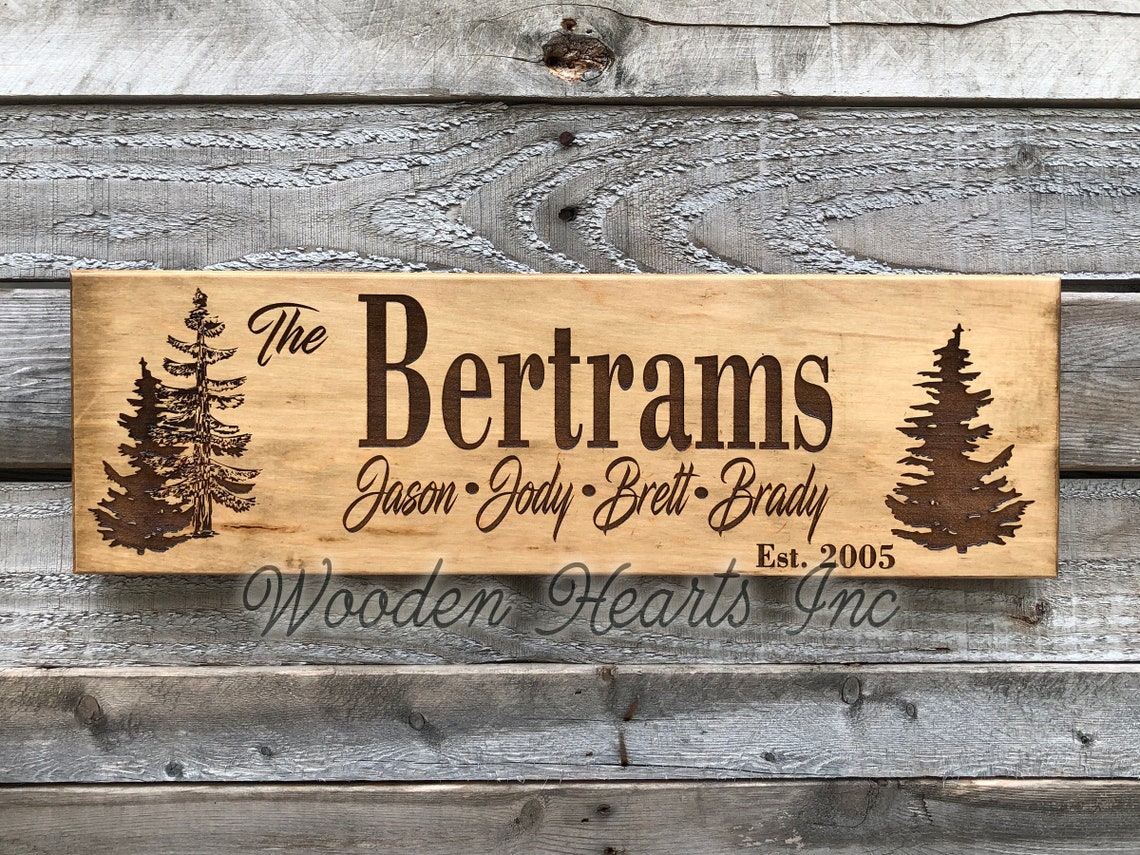 PERSONALIZED Engraved Family Name Sign Established Year - Etsy