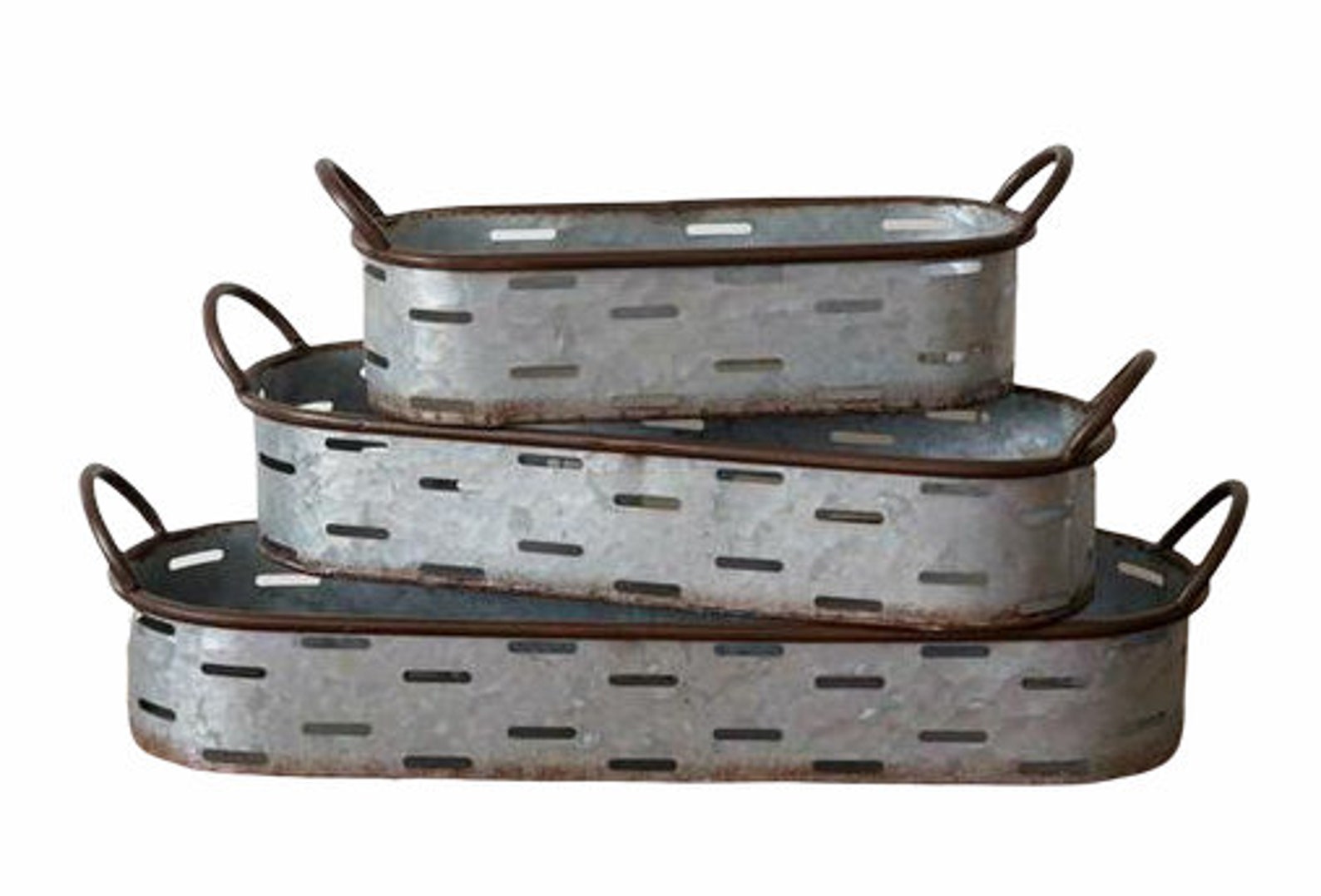 Farmhouse Kitchen Decor Galvanized Tray with Handles Optional | Etsy