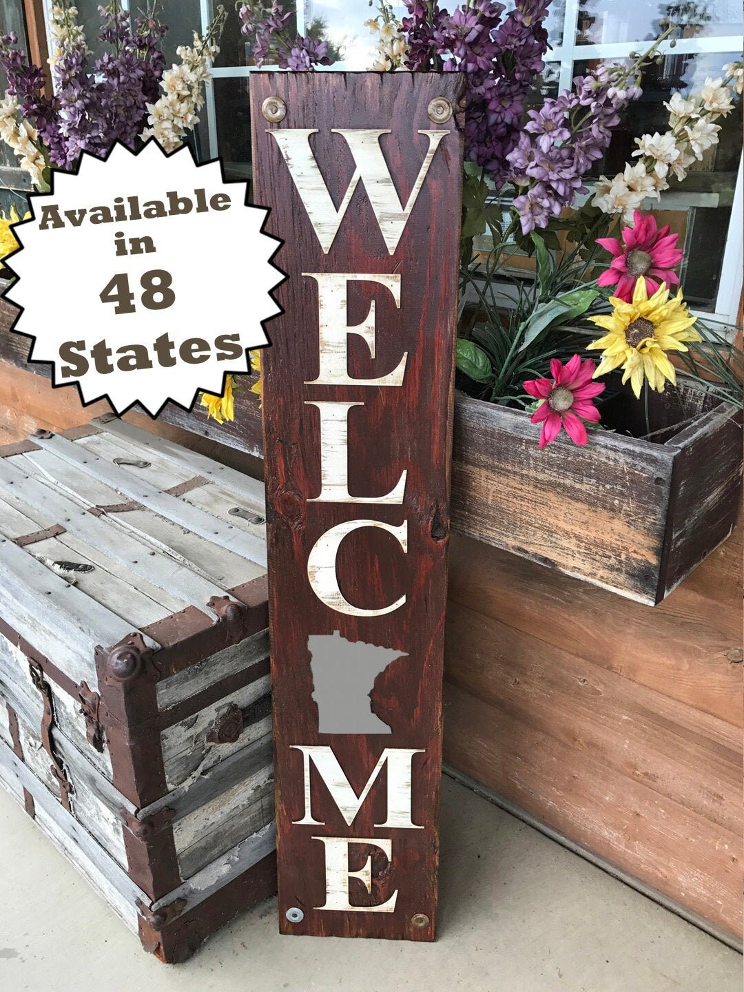 MINNESOTA STATE Sign WELCOME, Indoor or Outdoor, Farm Home Lake ...