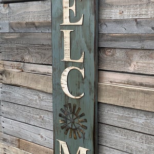 Windmill Wall Decor Sign Home Vertical, Indoor Outdoor Farmhouse ...