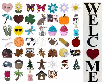 Interchangeable O Welcome Sign 31 Vertical Porch Sign | Etsy