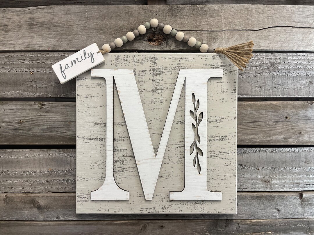 Custom Distressed Wood Letter Sign, Rustic Farmhouse Decor - Etsy