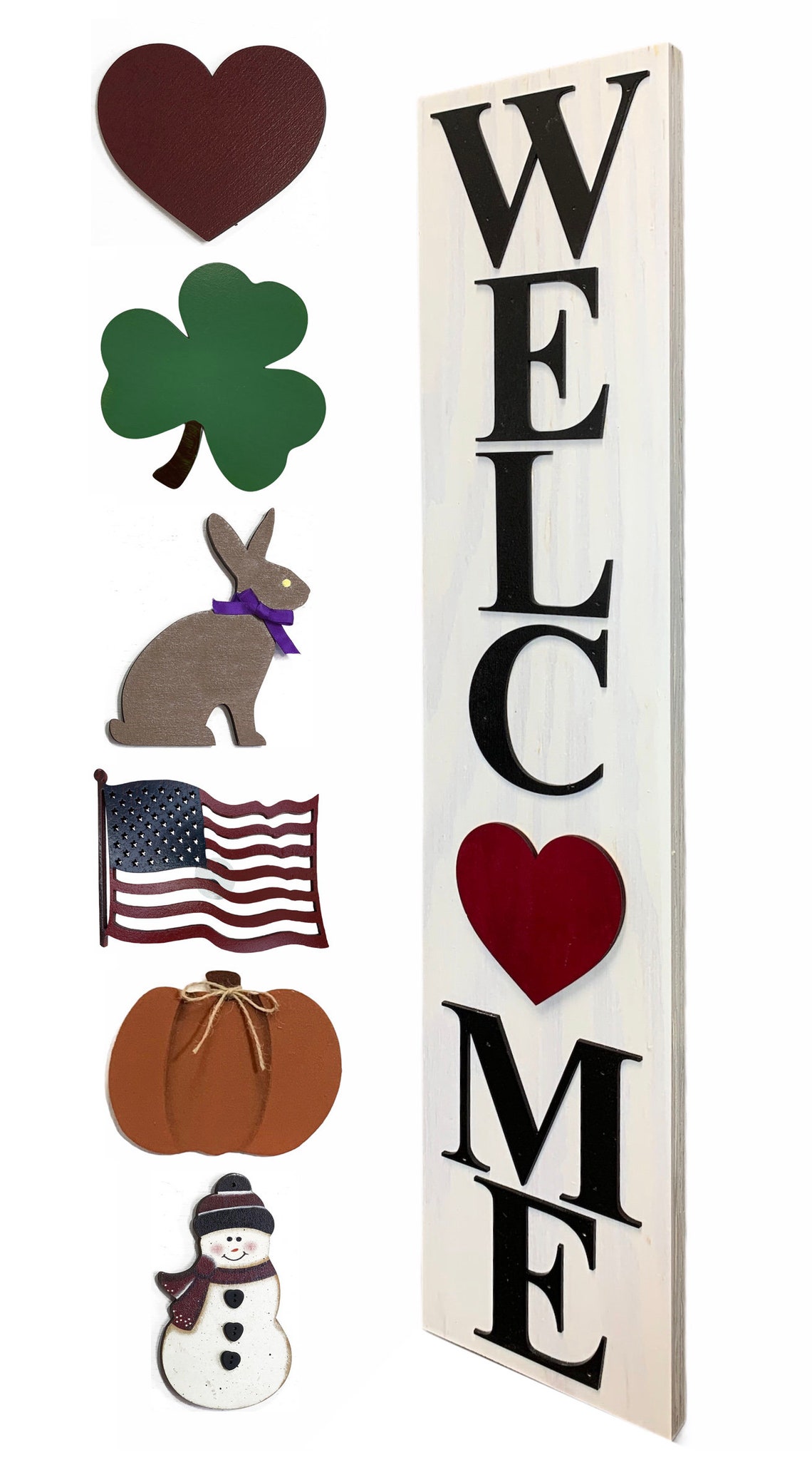 Interchangeable O Welcome Sign 31 Vertical Porch Sign - Etsy