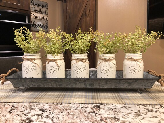 TRAY METAL Large With ROPE Handles farmhouse Reclaimed Rustic | Etsy