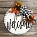 FALL Door Hanger Wreath, Welcome Sign, Hello Sign, Wood Round Wall Sign ...