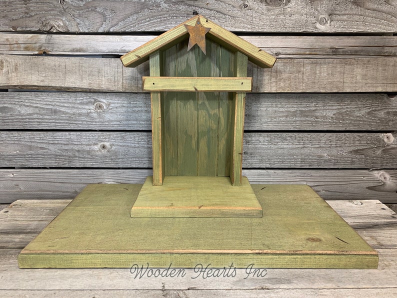 Lighted Wooden Stable Willow Tree Nativity Compatible Creche - Etsy