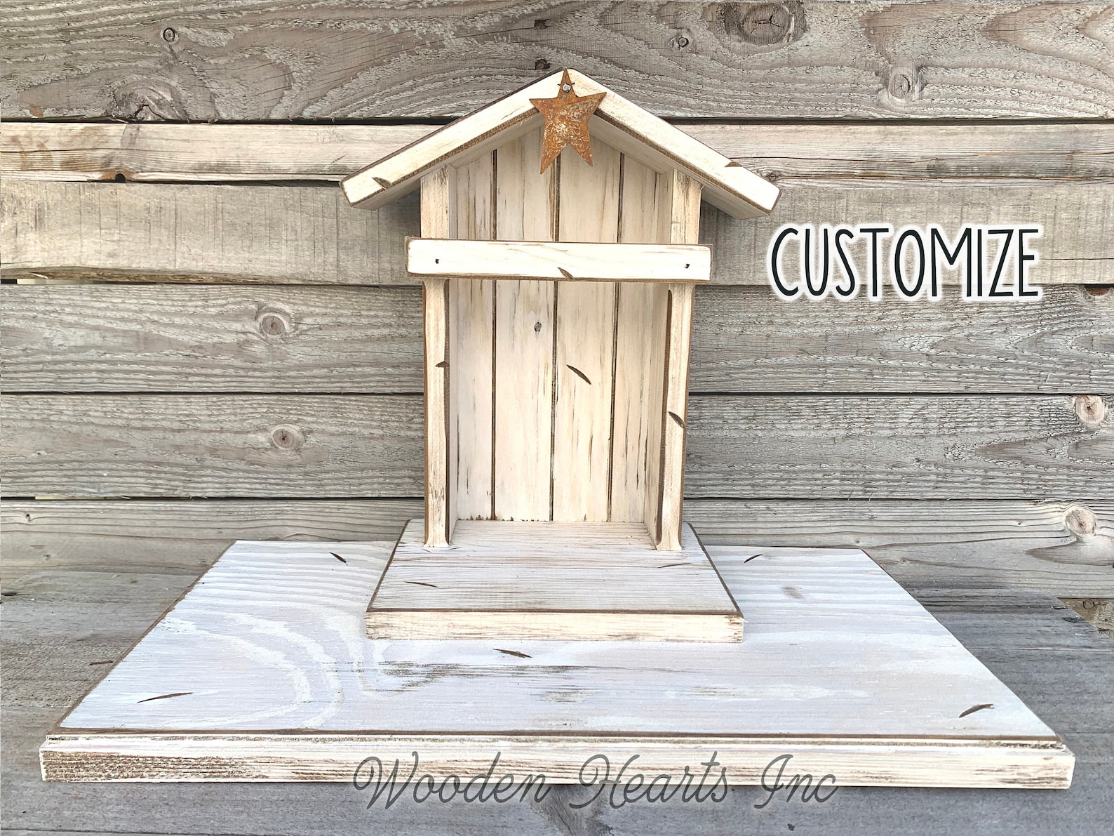 Willow Tree Creche Compatible STABLE WOODEN Nativity lighted - Etsy