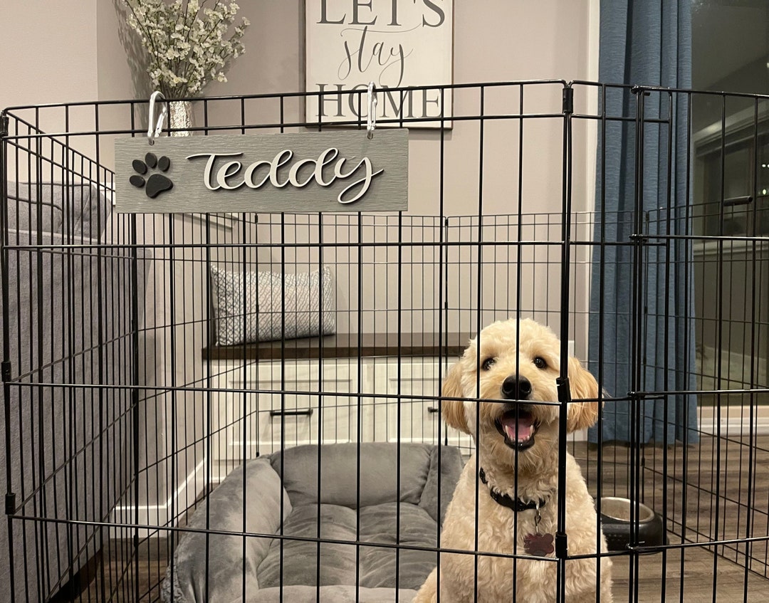 Personalized Pet Name Sign, Custom Wood Dog Kennel Decor - Etsy