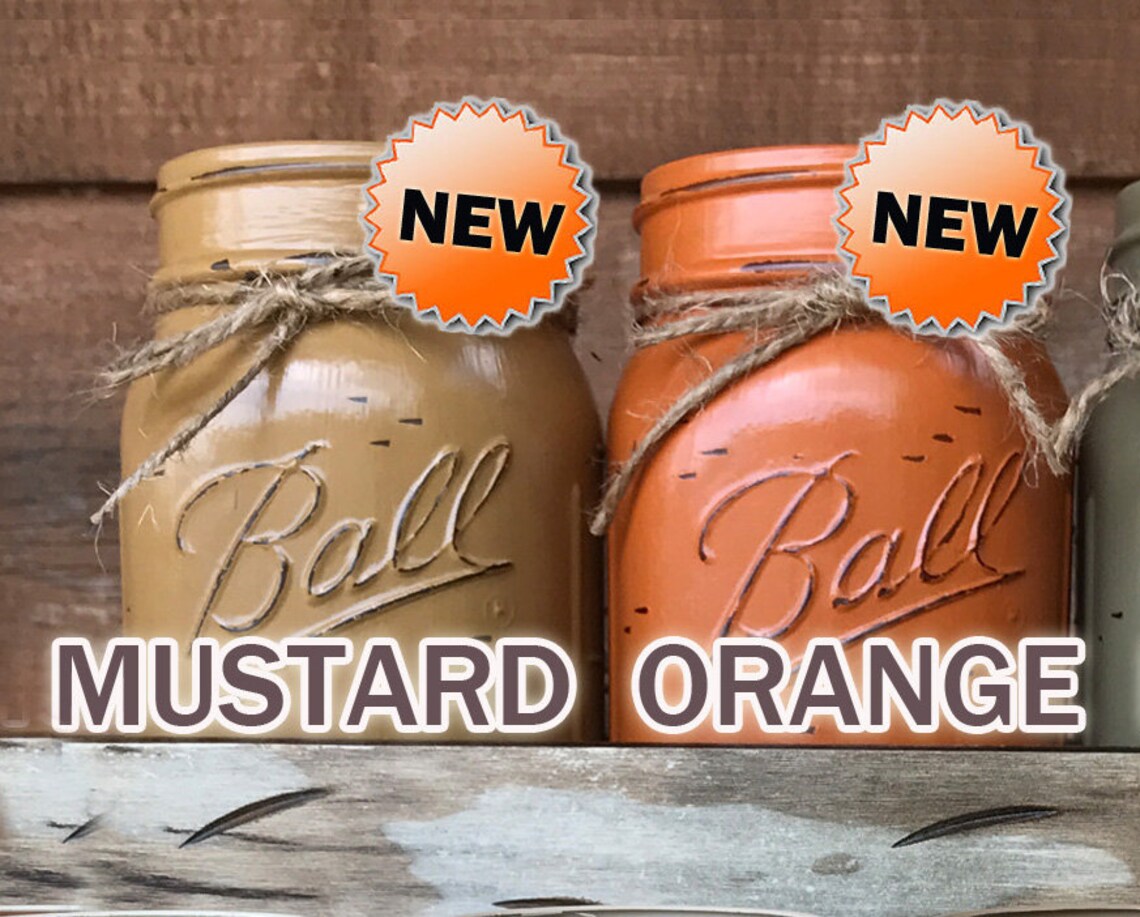 MASON Jar Decor Centerpiece flowers Optional 3 Ball Painted - Etsy