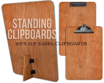 Standing Clipboard Hardwood Display Easel Information | Etsy