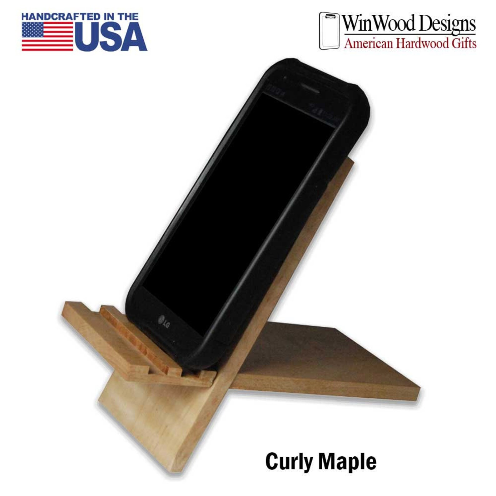 Custom Wood Phone Stand Personalized Phone Stands Hardwood | Etsy