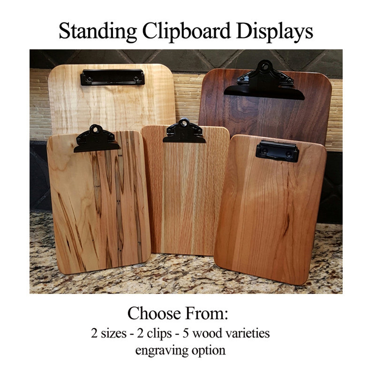 FREE Engraving Small Standing Wood Clipboard Display | Etsy