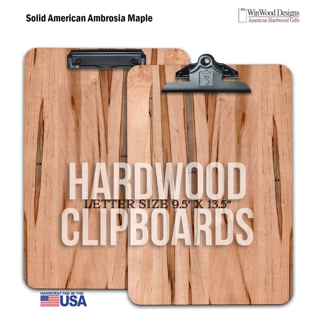 Wood Clipboard, Standard Letter Size Hardwood Clipboards 9.5" X 13.5 ...