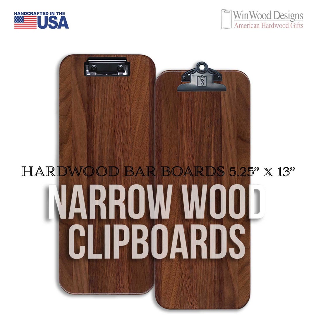 Narrow Clipboards, Hardwood Bar Boards, Wood Clipboard, Order Clipboard ...