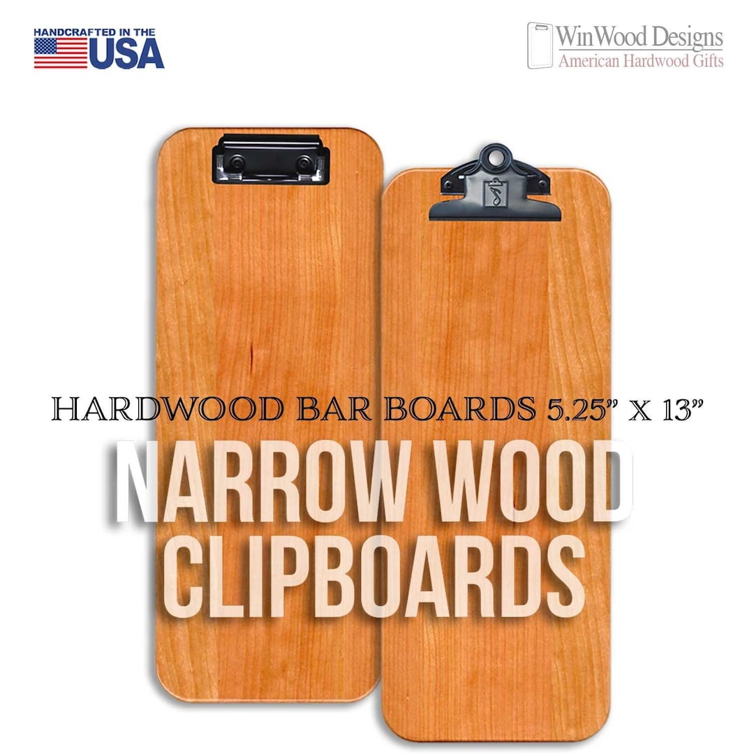 Narrow Clipboards, Hardwood Bar Boards Clipboard, Order Clipboard, Menu ...