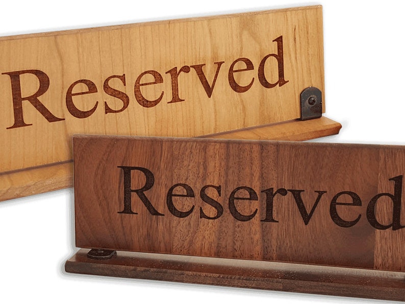 Hardwood Reserved Signs, Restaurants Tabletop Reserved Sign, Table ...
