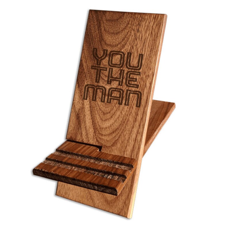 Custom Wood Phone Stand Personalized Phone Stands Hardwood | Etsy