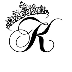 Custom Princess Crown W/ Initial Letter Wall Decal - Etsy